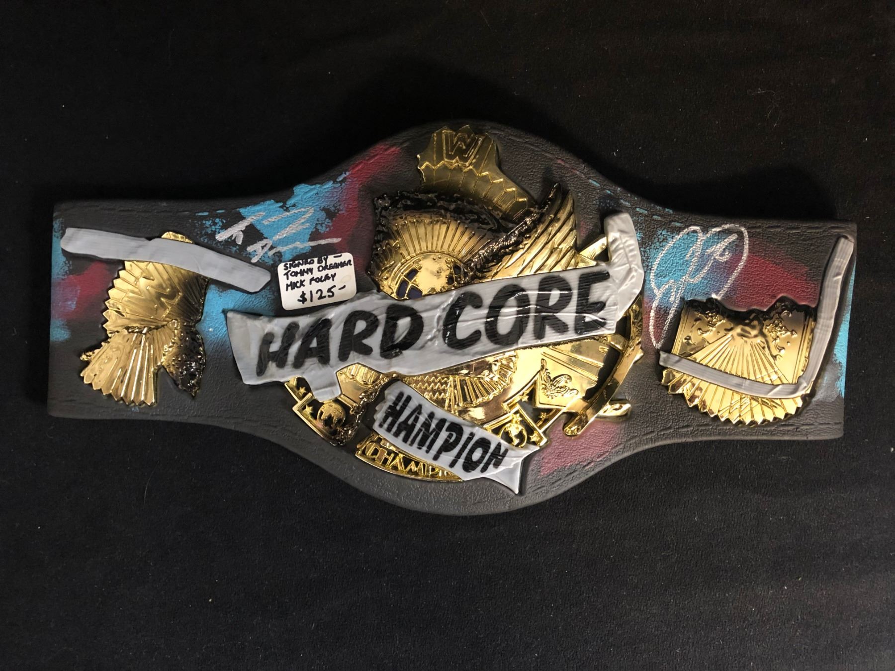 WWE WRESTLING HARDCORE CHAMPION BELT SIGNED BY TOMMY DREAMER & MICK FOLEY WWE WRESTLING HARDCORE CHAMPION BELT SIGNED BY TOMMY DREAMER & MICK FOLEY