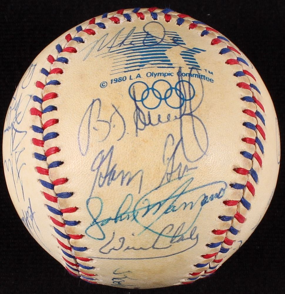 1984 Olympic Baseball Team Signed By (21) with Paul Pacillo, Don August ...