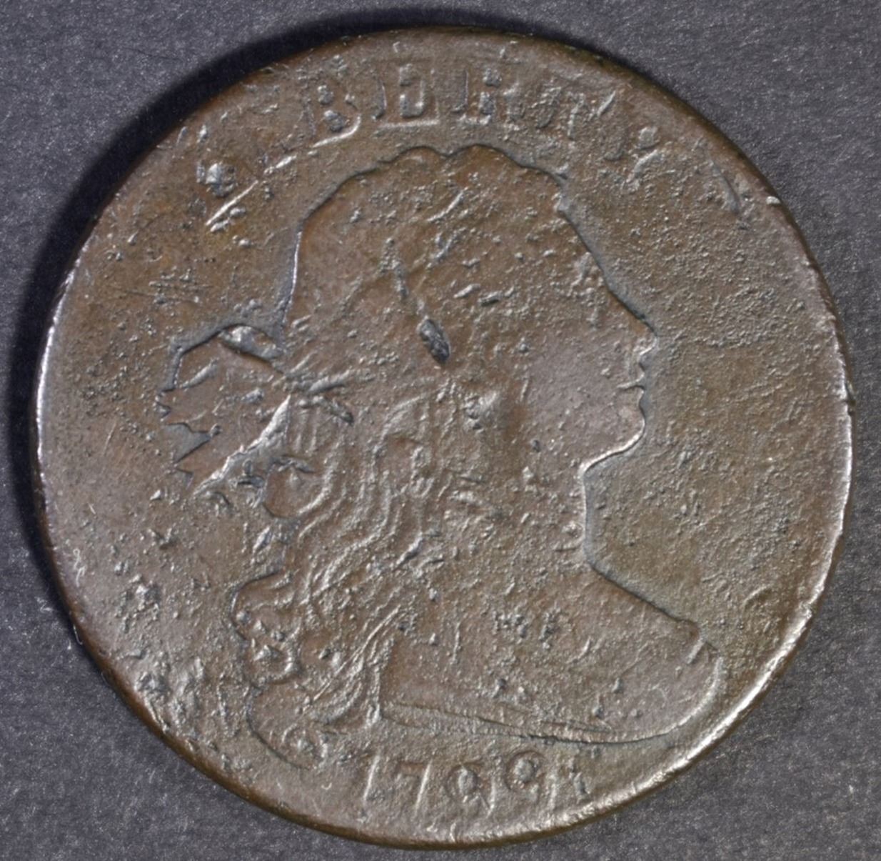 1799 DRAPED BUST LARGE CENT F 1799-draped-bust-large-cent-f
