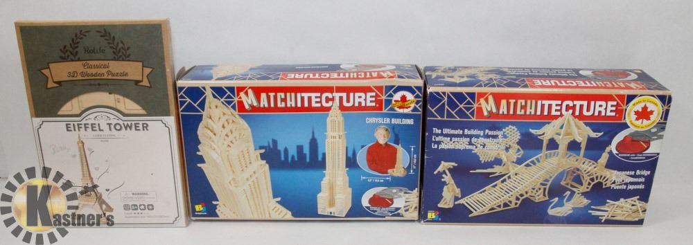 SET OF 2 MATCHITECTURE MATCH STICK MODELS