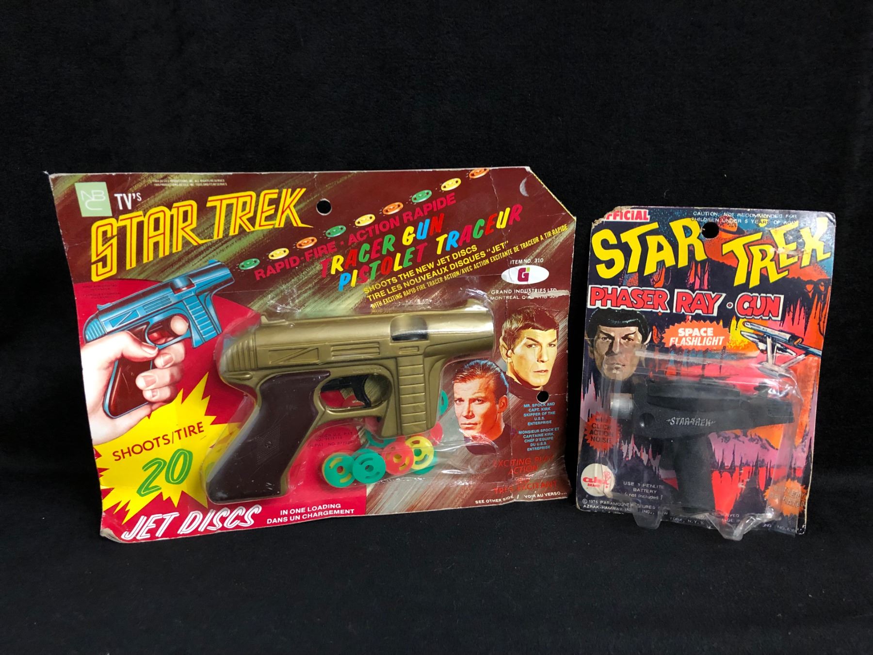 VINTAGE STAR TREK TOY GUNS LOT (TRACER GUN/ PHASER RAY GUN)