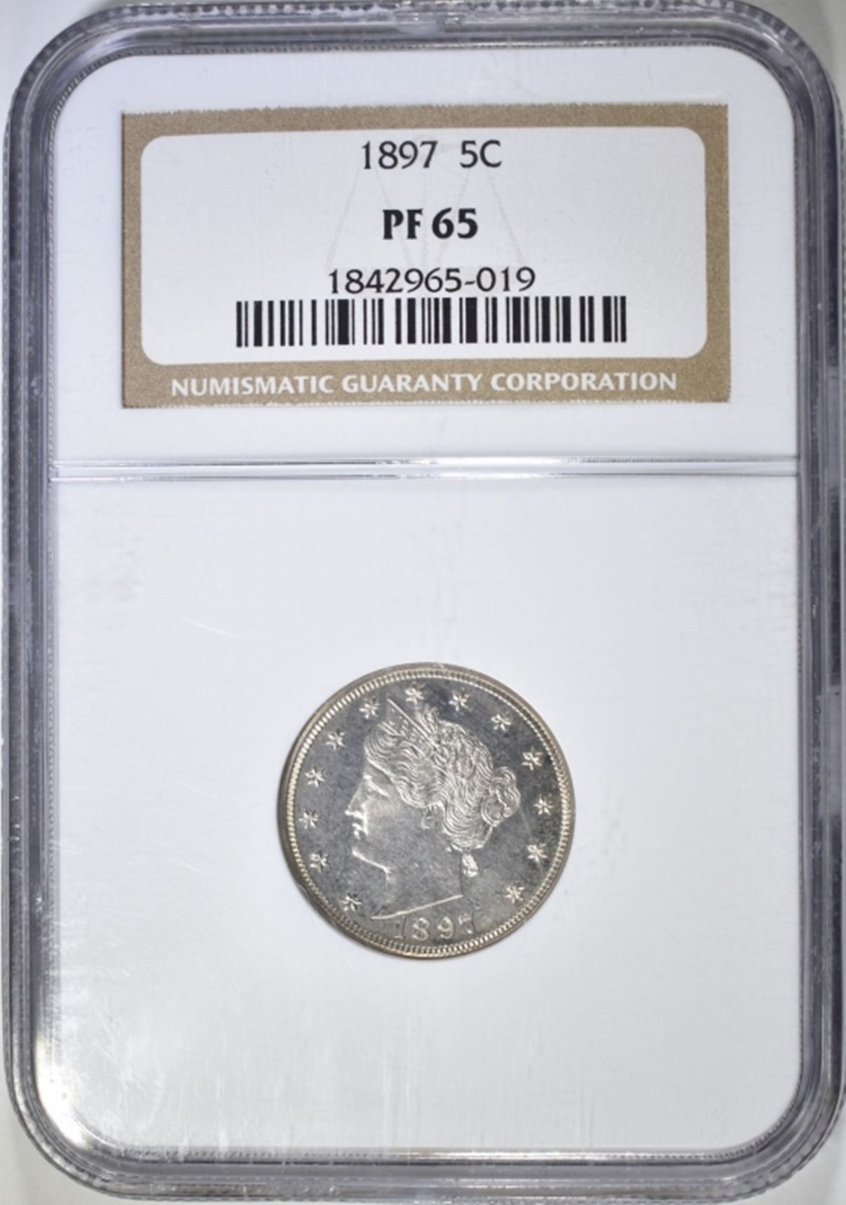 1897 LIBERTY HEAD NICKEL NGC PF-65
