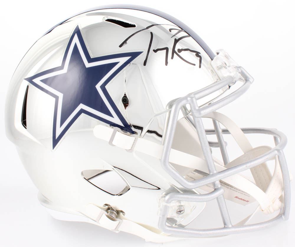 Tony Romo Signed Dallas Cowboys Full-Size Chrome Speed Helmet (Beckett COA)