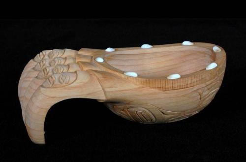 Phil Gray Carved Yellow Cedar Bear Claw Bowl