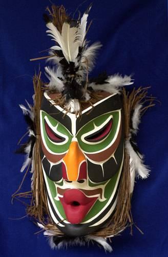 Stump Mask Carved by Rupert Scow and Painted