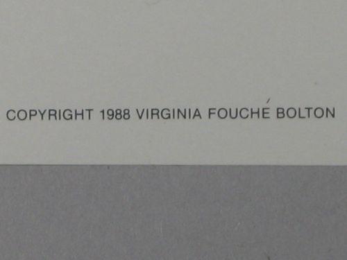 1988 Virginia Fouché Bolton, Print "The Joggling