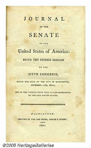 1800 Journal of the United States Senate Journal