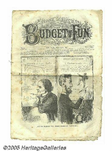 1863 Abraham Lincoln and Jefferson Davis Cartoon