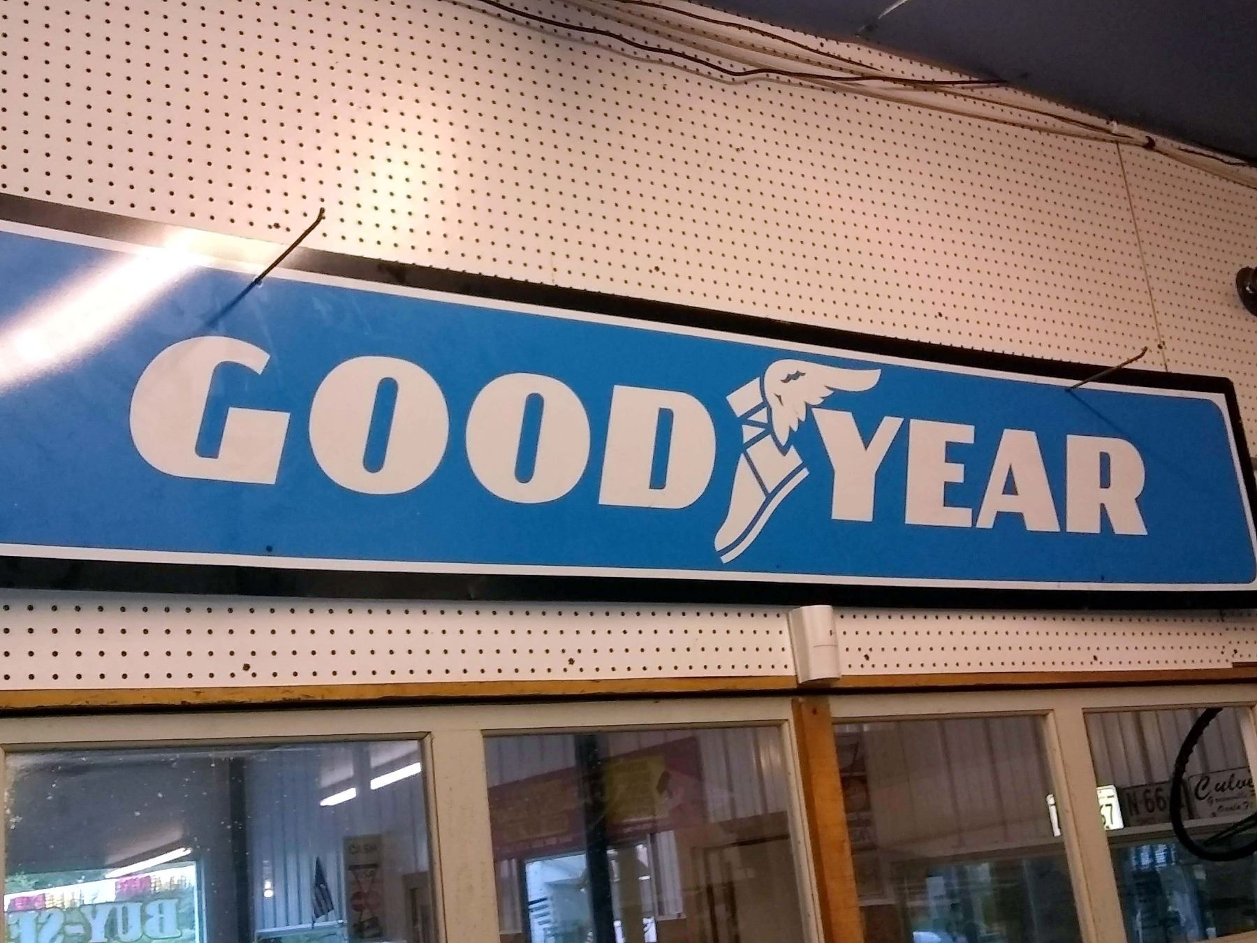 Vintage Goodyear Porcelain Metal Sign, Mid 1900s