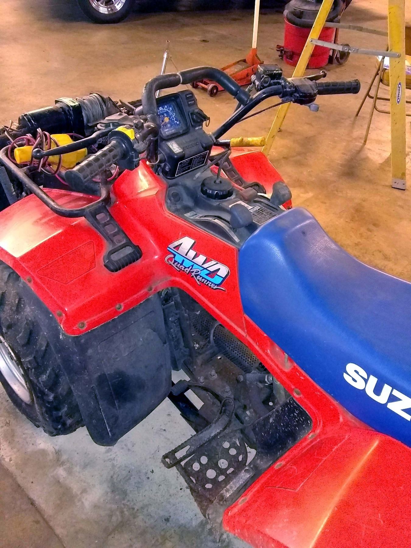 Suzuki 4WD Quadrunner 250 w/ Snow Plow, & Chicago Utility Winch