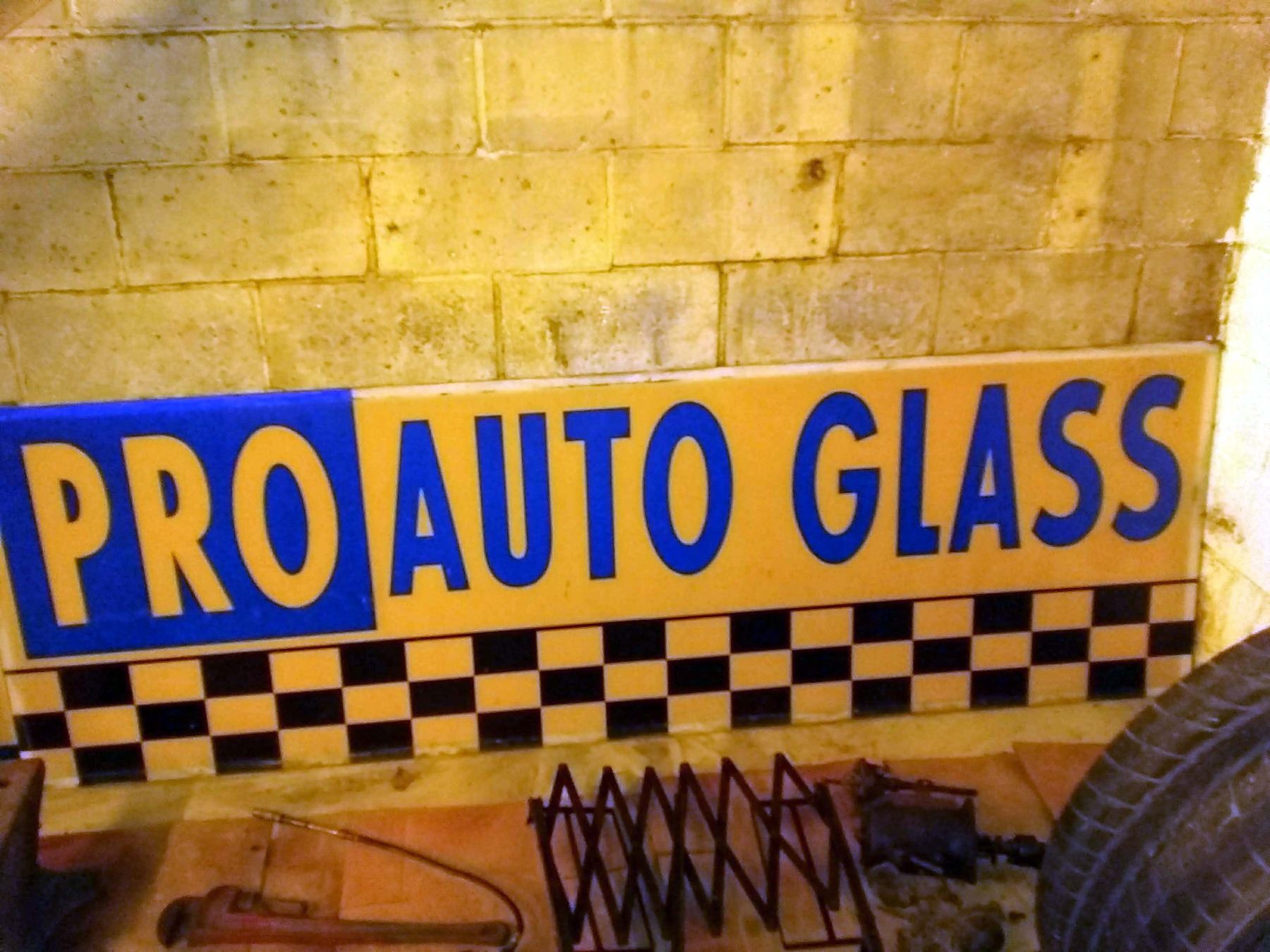 Pair of Pro Auto Glass Signs