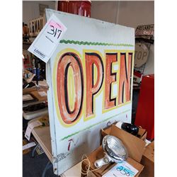 Vintage Metal "Open" Sign large appox 3ft x 3ft