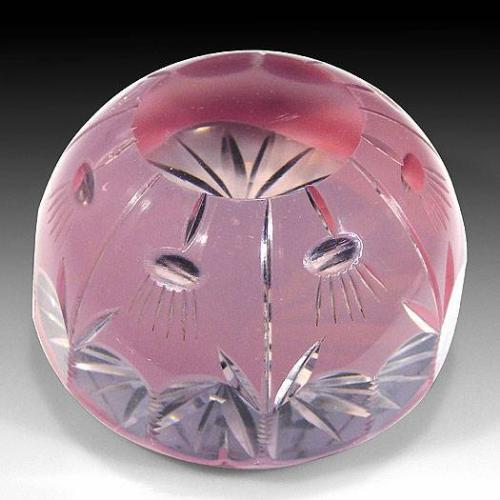 Antique Val St Lambert Pink Overlay Paperweight
