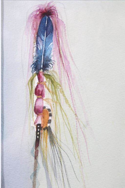 Signed Native American Watercolor Art c. 1977