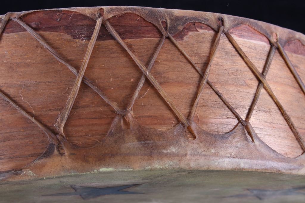 Comanche Polychrome Painted War Drum 19th C.