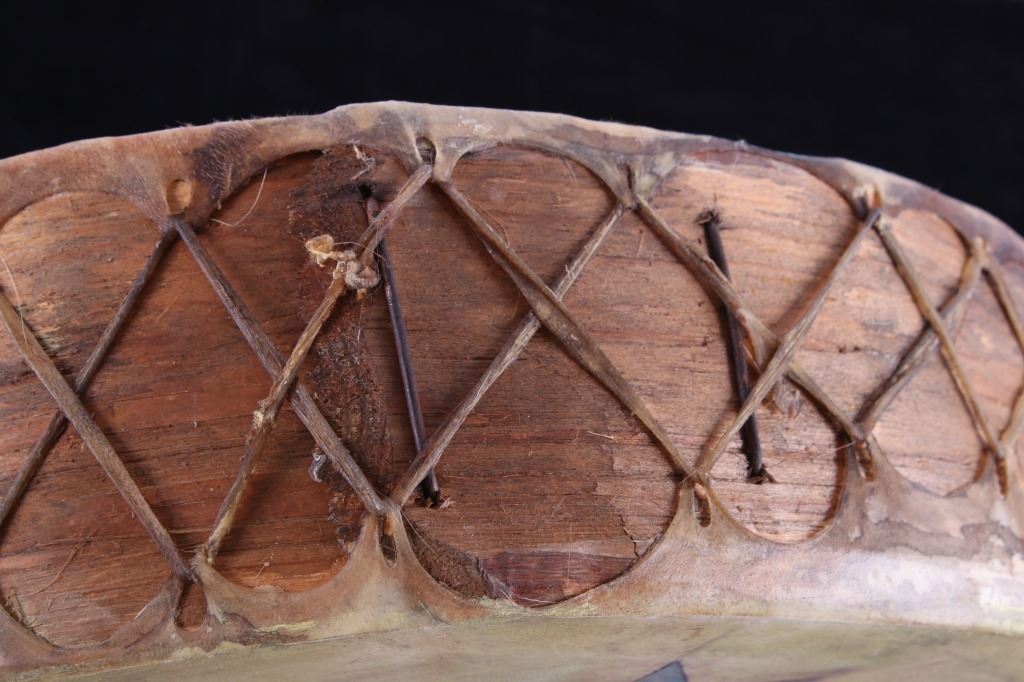 Comanche Polychrome Painted War Drum 19th C.