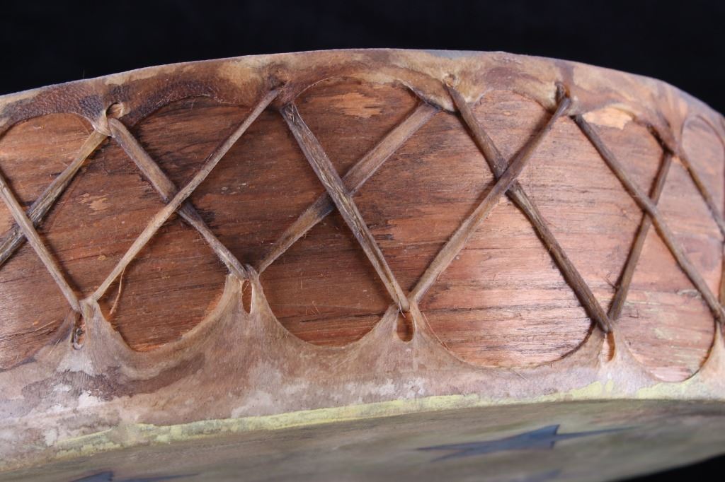 Comanche Polychrome Painted War Drum 19th C.