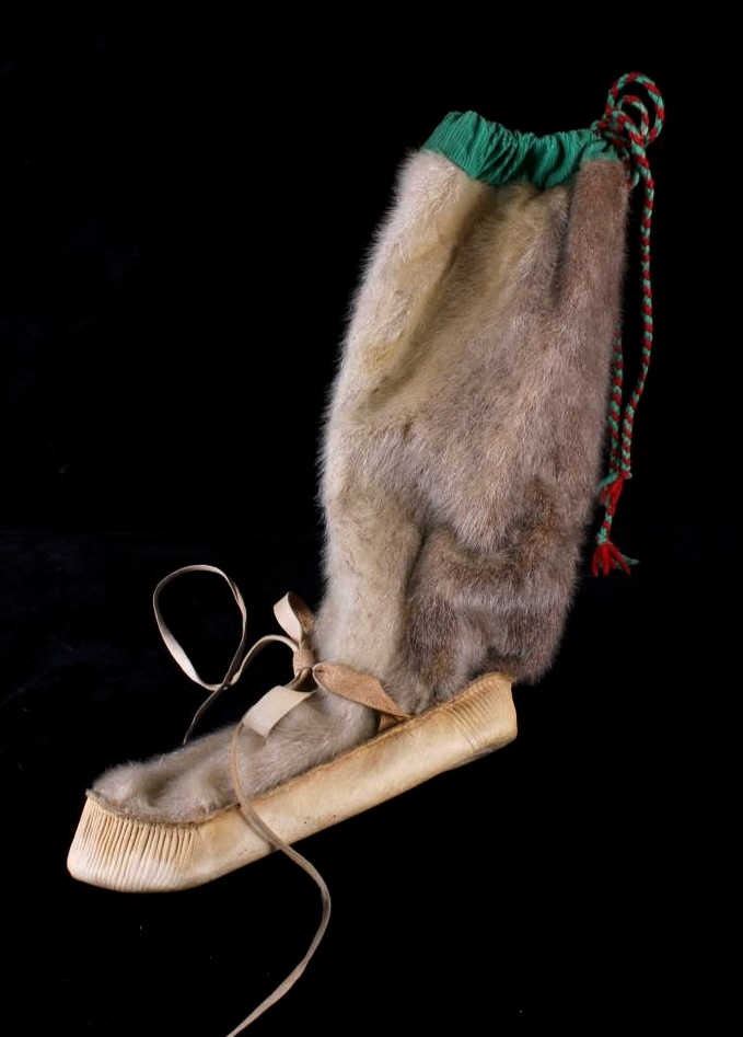 Pair of Alaskan Inuit Eskimo Caribou Mukluks