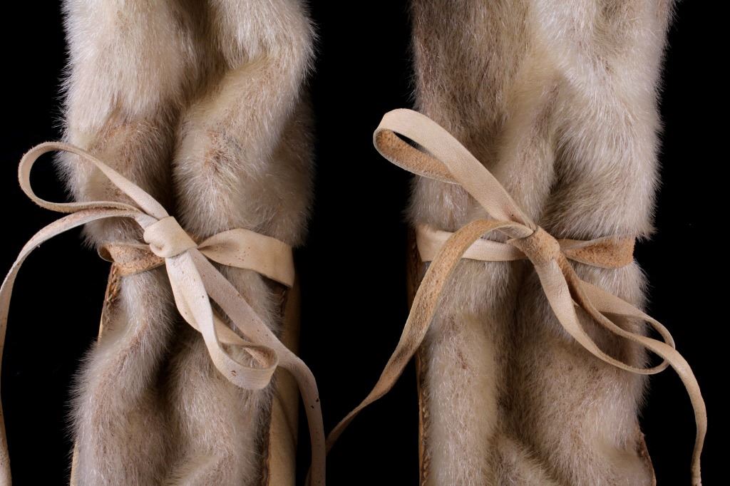 Pair of Alaskan Inuit Eskimo Caribou Mukluks