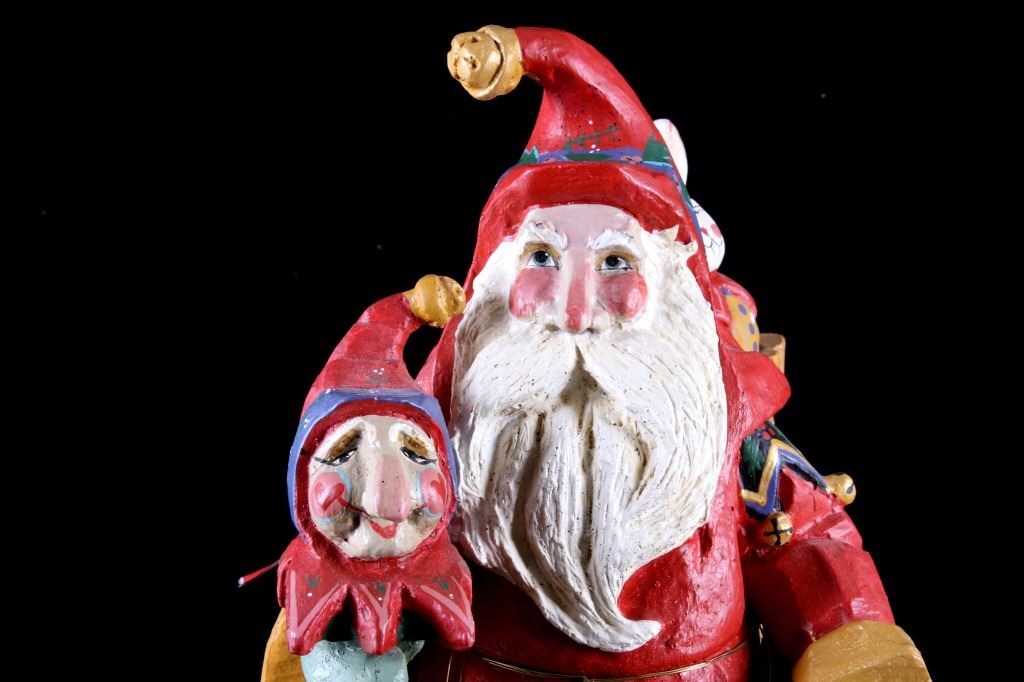 Hand Carved Folk Art Santa Clause Figurine
