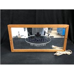 Vintage JOHN LABATT'S Light Up Beer Mirror Bar Sign