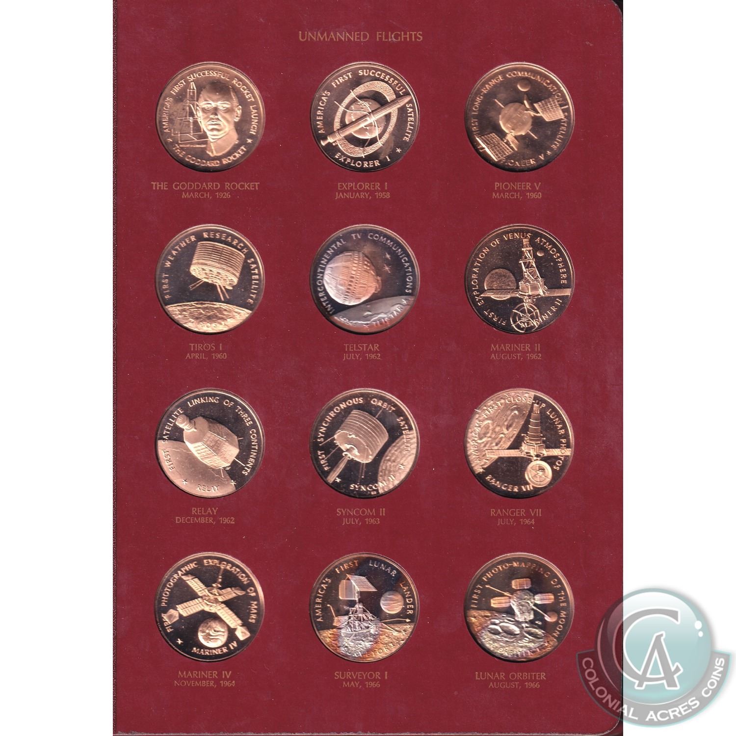 *Rare Vintage America In Space First Edition Solid Bronze Proof Set of ...