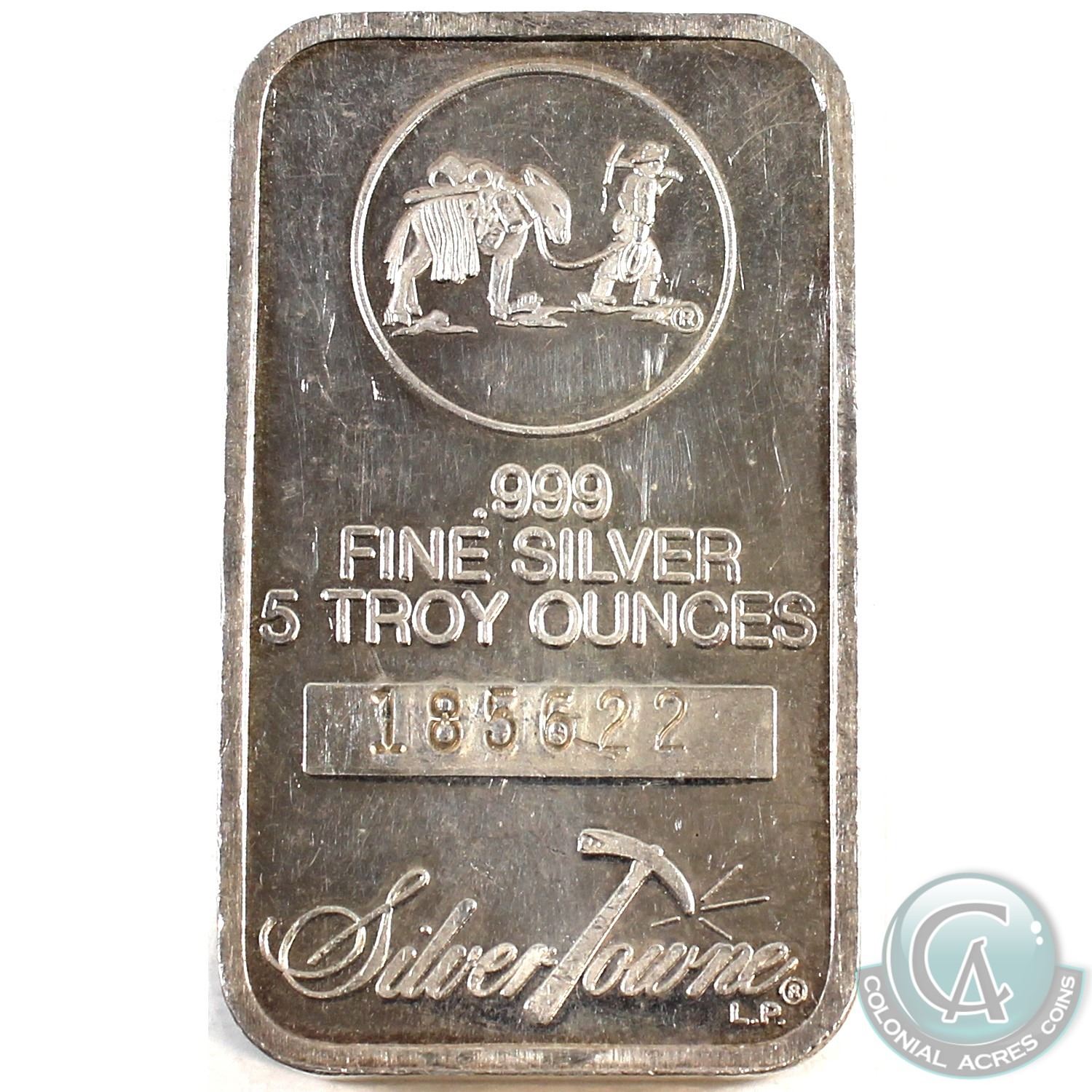 Silvertowne 5oz .999 Fine Silver Bar (TAX Exempt)