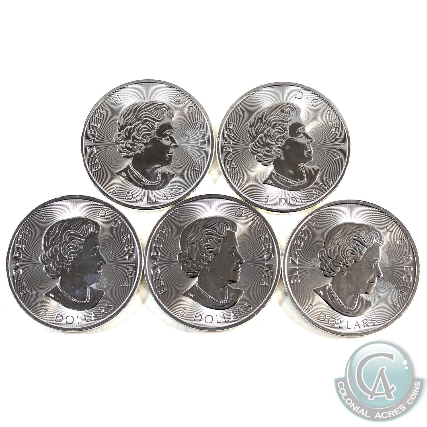 5x 2017 Canada 150 Years Commemorative 1oz .9999 Fine Silver Coins ...