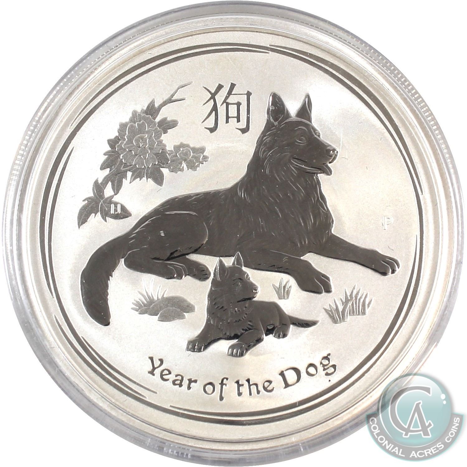 2018 Australia 2oz Year of the Dog .999 Fine Silver Coin (capsule ...