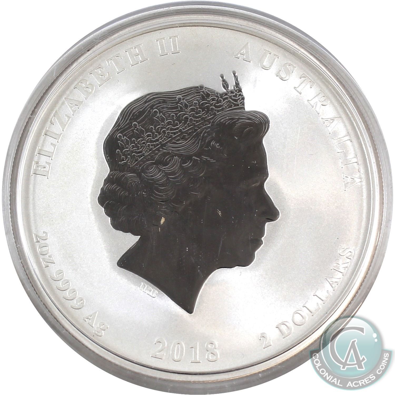 2018 Australia 2oz Year of the Dog .999 Fine Silver Coin (capsule ...