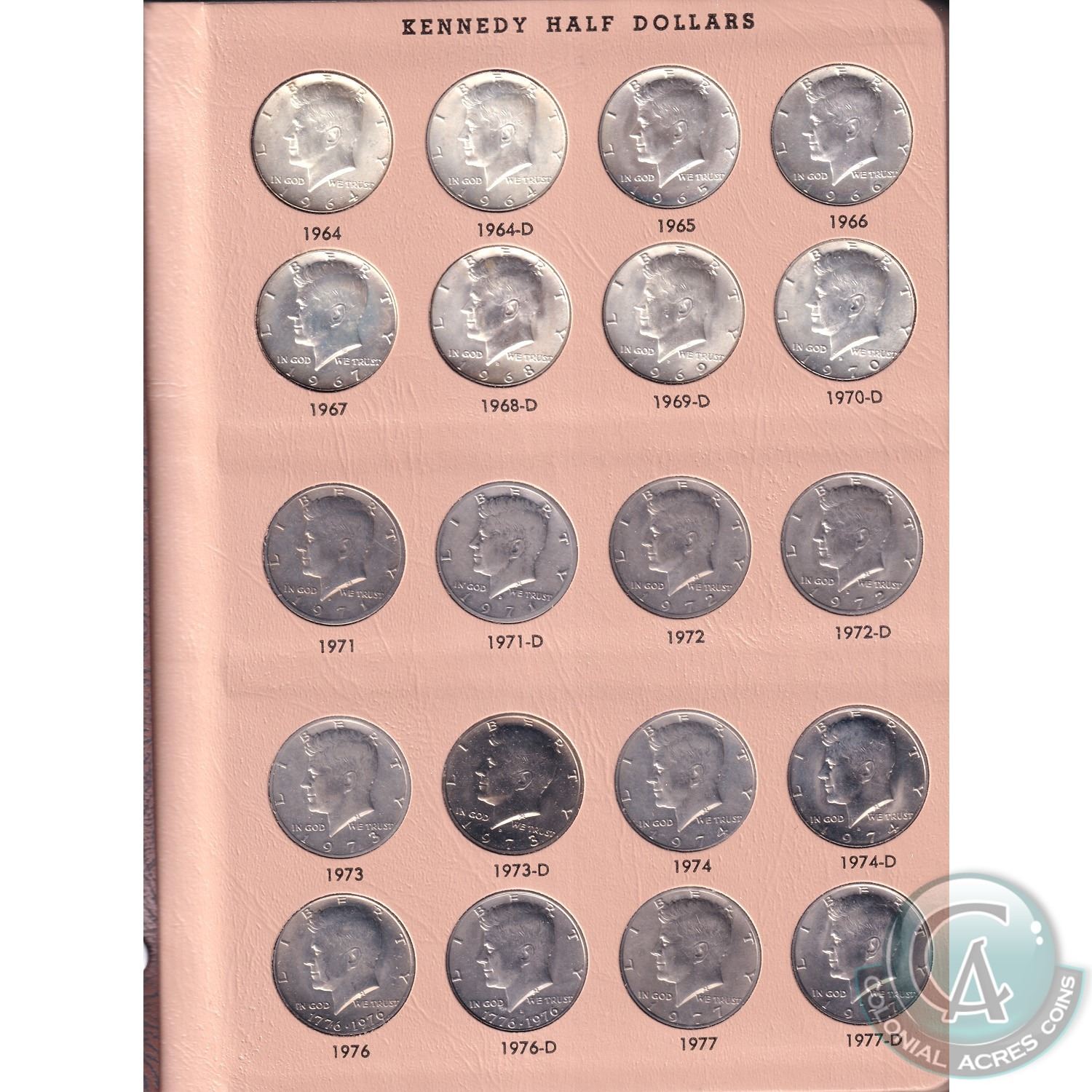 1964 to 2016 USA Kennedy Half Dollar Book collection. One of each date ...