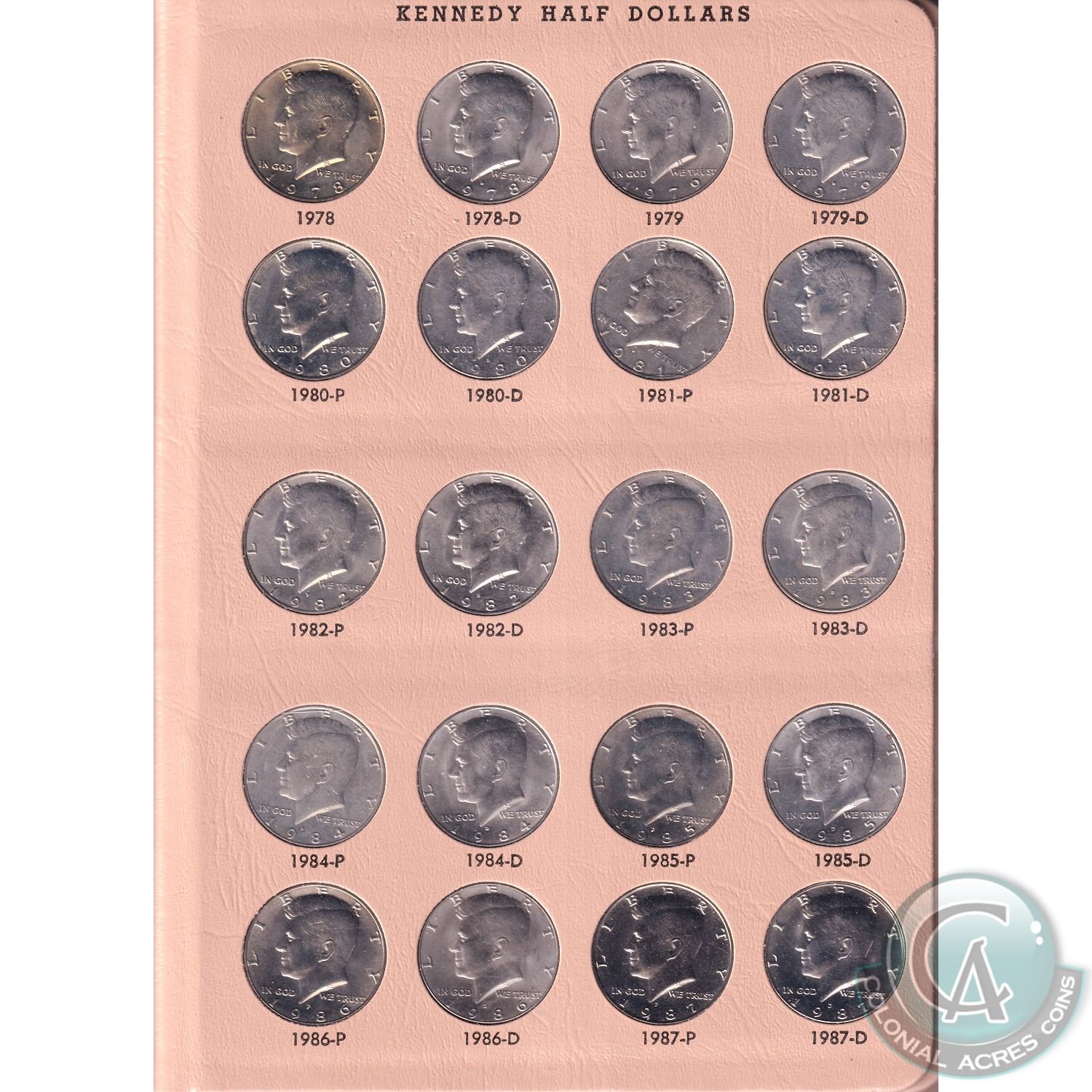 1964 to 2016 USA Kennedy Half Dollar Book collection. One of each date ...
