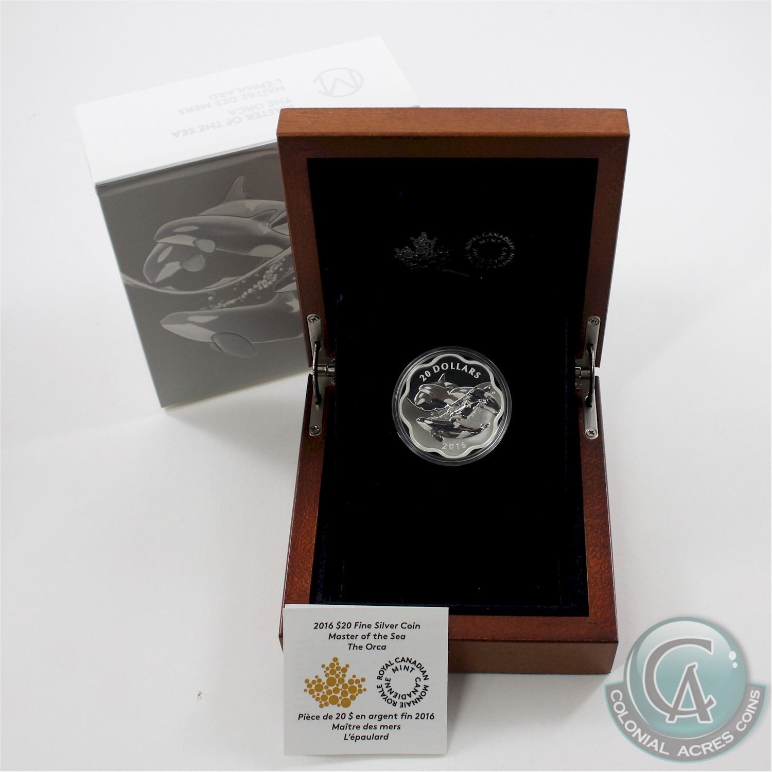 2016 Canada $20 Master of the Sea - The Orca Fine Silver Coin (outer ...