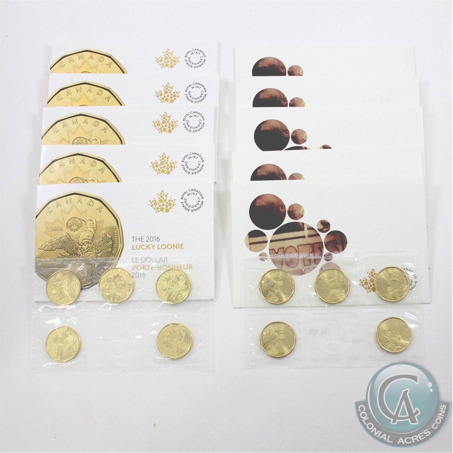 2016 Canada $1 Lucky Loonie & 2016 Women's Right to Vote 5-coin packs ...