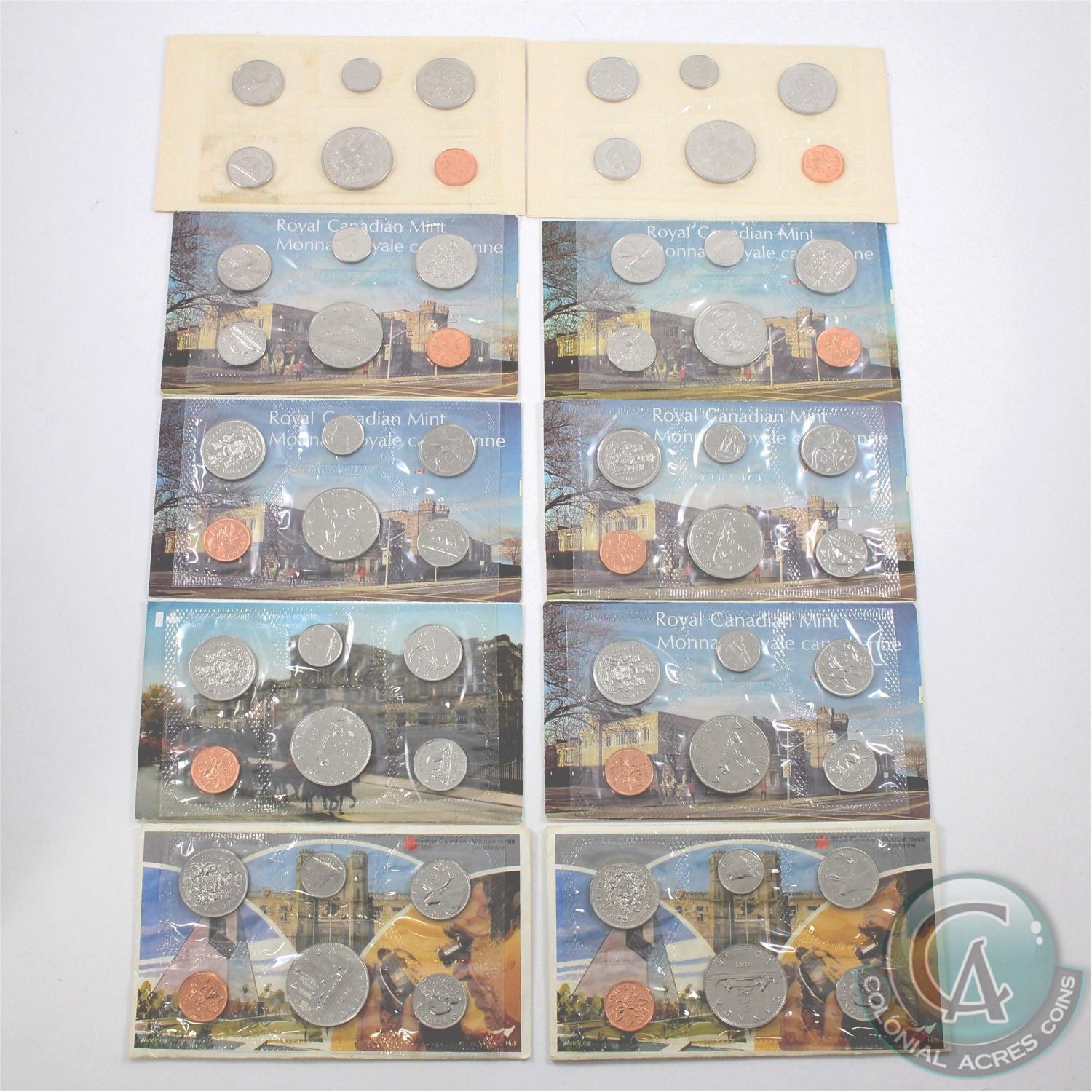 Lot of Canada Proof-Like sets: 1970, 1971, 1972, 1974, 1975 Attached ...