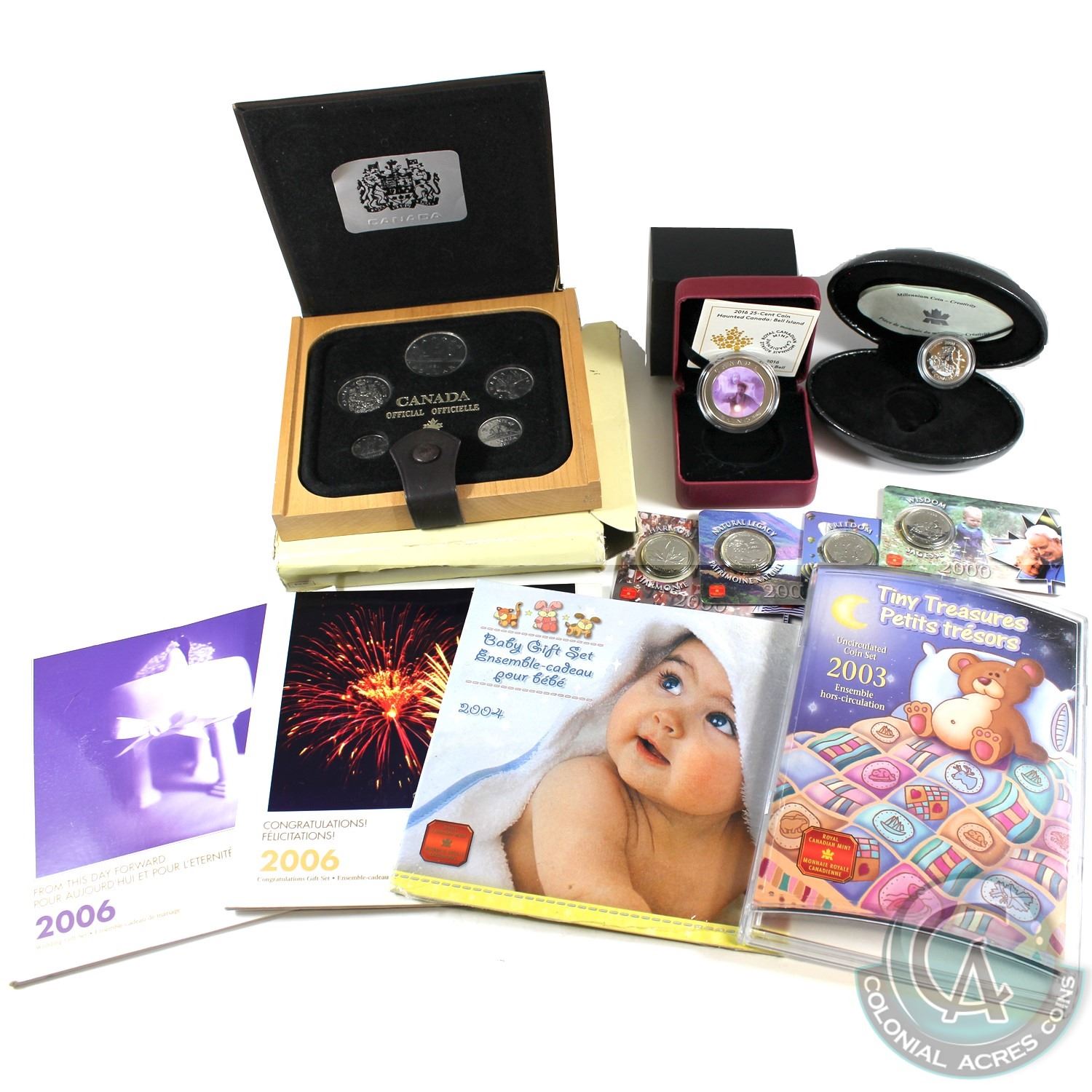 1981 Canada Official 6-coin set, 2000 Harmony 25-cent, 2000 Freedom ...