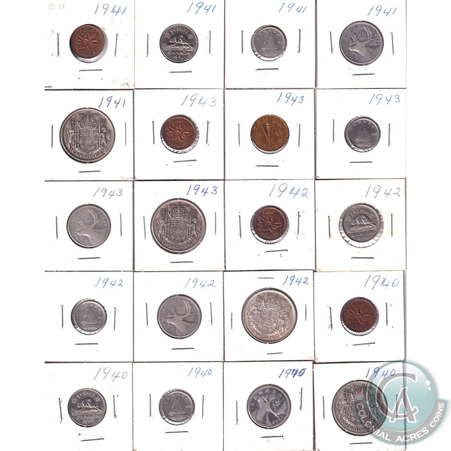 Complete year sets of coins 1940, 1941, 1942 & 1943. Receive the 1ct ...