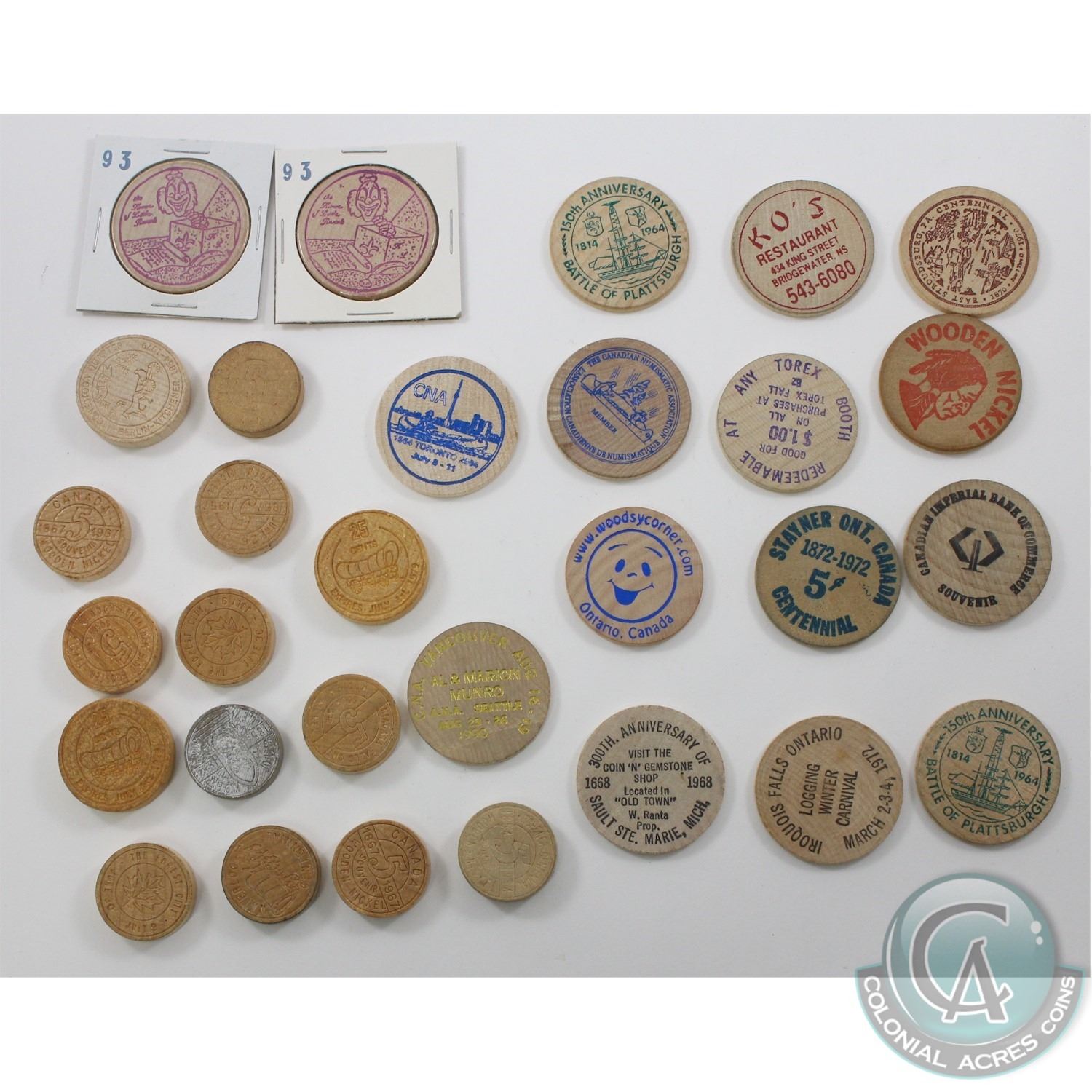 30 x Mixed Wooden Tokens. 30pcs Please view images for what you will ...