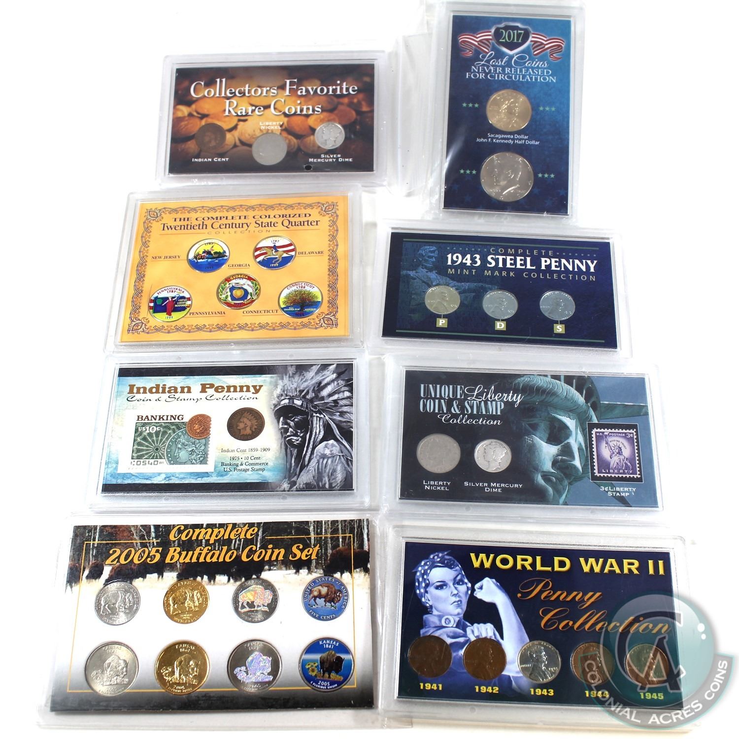 Group Lot of USA Special Issued sets; Unique Liberty Coin & Stamp set ...