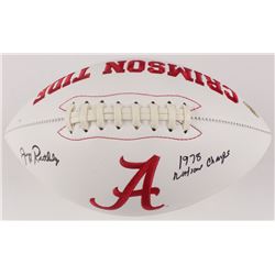 Jeff Rutledge Signed Alabama Crimson Tide Logo Football Inscribed "1978 ...