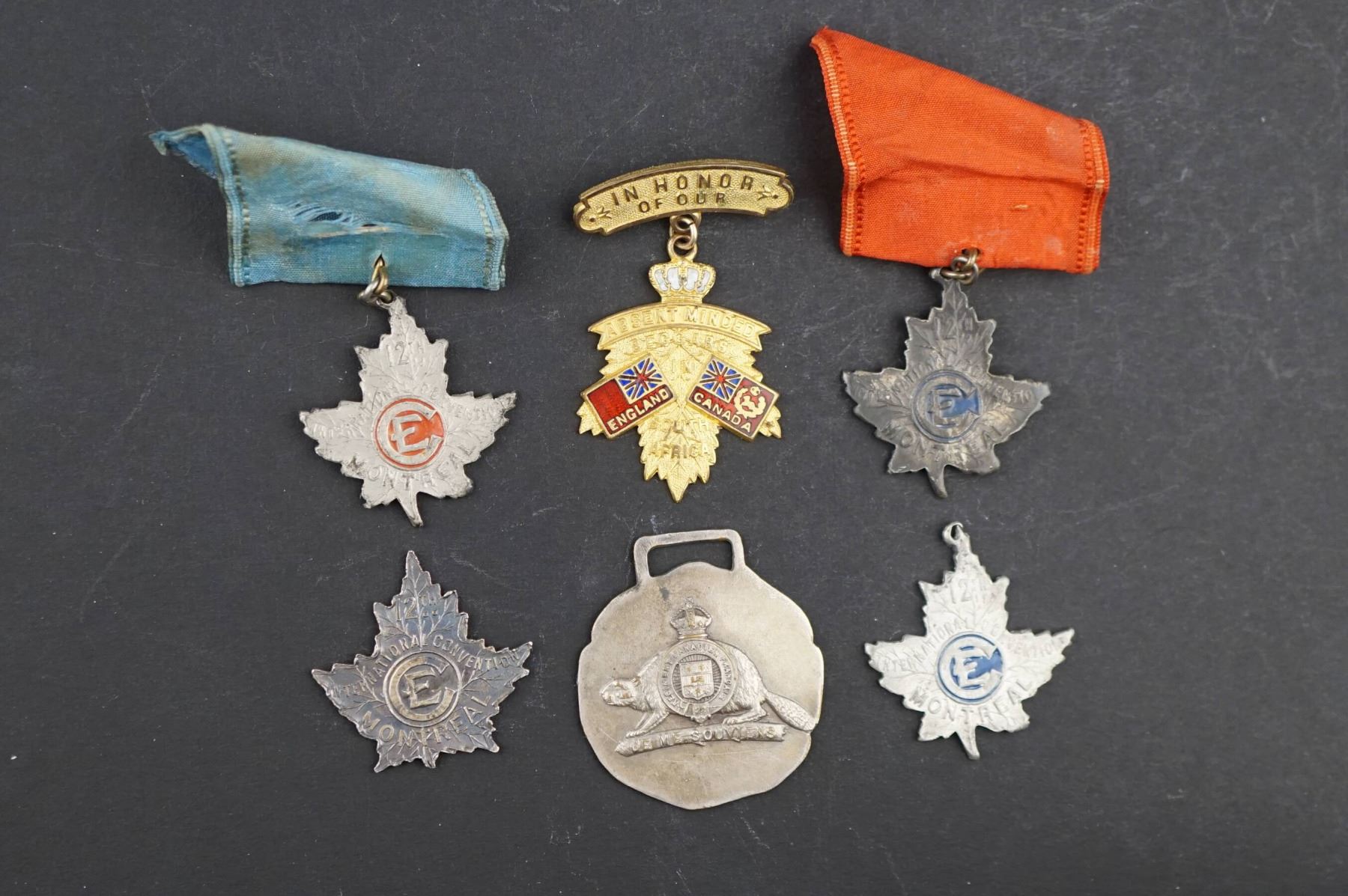 Six Pc - Silver-plate Military Watch Fob + In Honour of our Absent ...