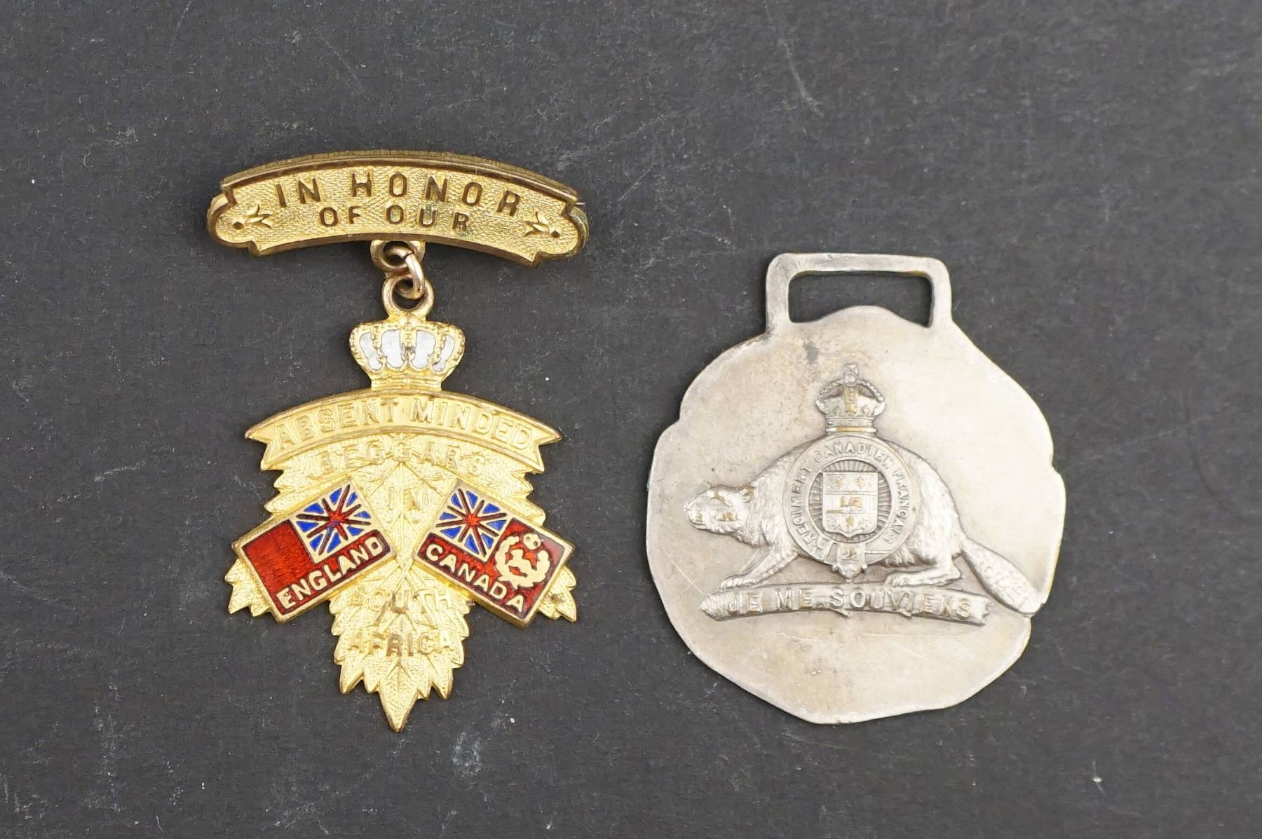 Six Pc - Silver-plate Military Watch Fob + In Honour of our Absent ...