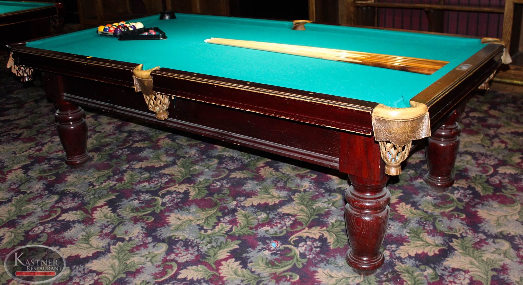 4 X 8 DUFFERIN SLATE POOL TABLE W LEATHER POCKETS 4-x-8-dufferin-slate-pool-table-w-leather-pockets