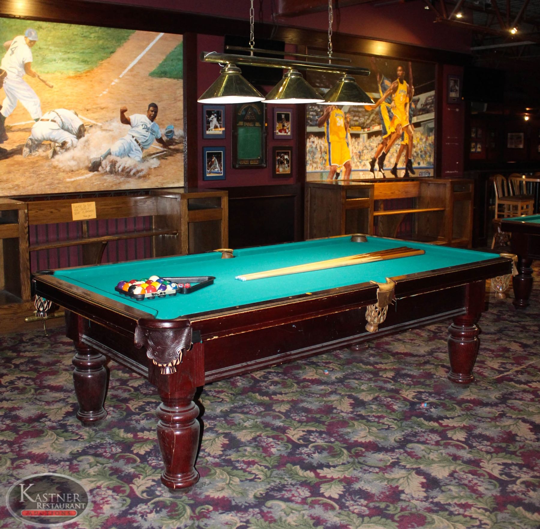 4 X 8 DUFFERIN SLATE POOL TABLE W/ LEATHER POCKETS