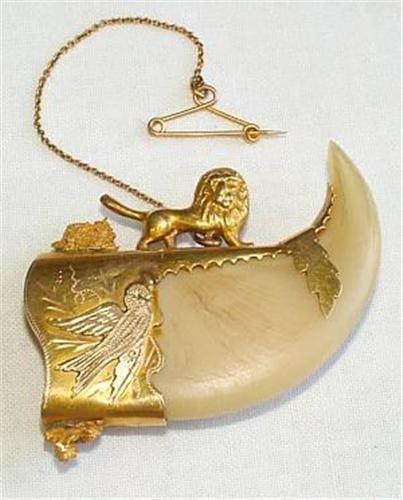 Antique lions claw brooch