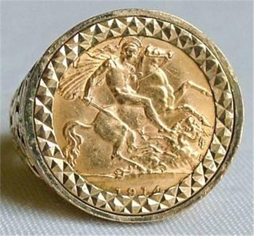 Gents' half sovereign ring