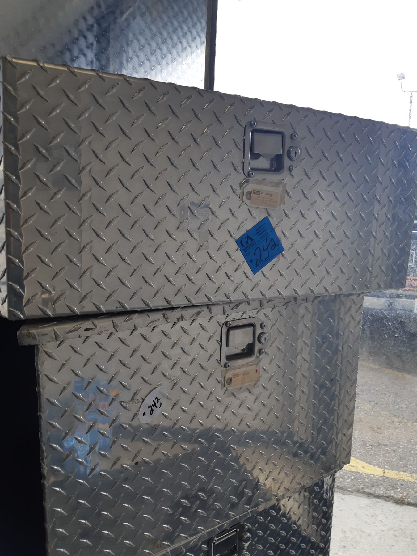 2 H & H Checker Plate Trailer Storage Boxes