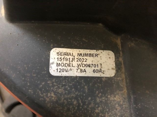 Rigid wet/dry vac model WD06701; Rigid wet/dry vac 45L 5HP model 1200RVO