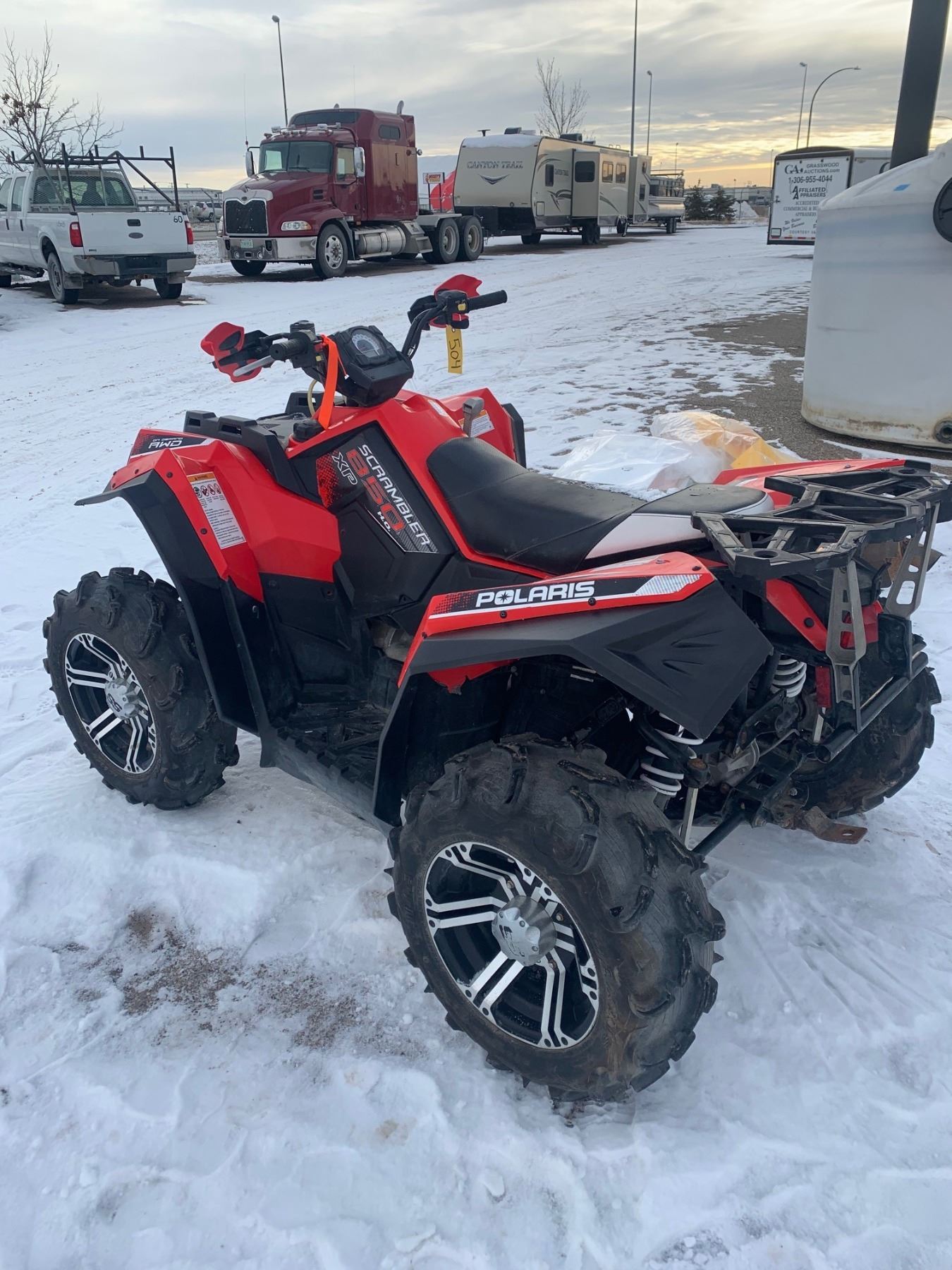 Polaris Scrambler 850 ho. Aftermarket wheel and tire package No keys ...