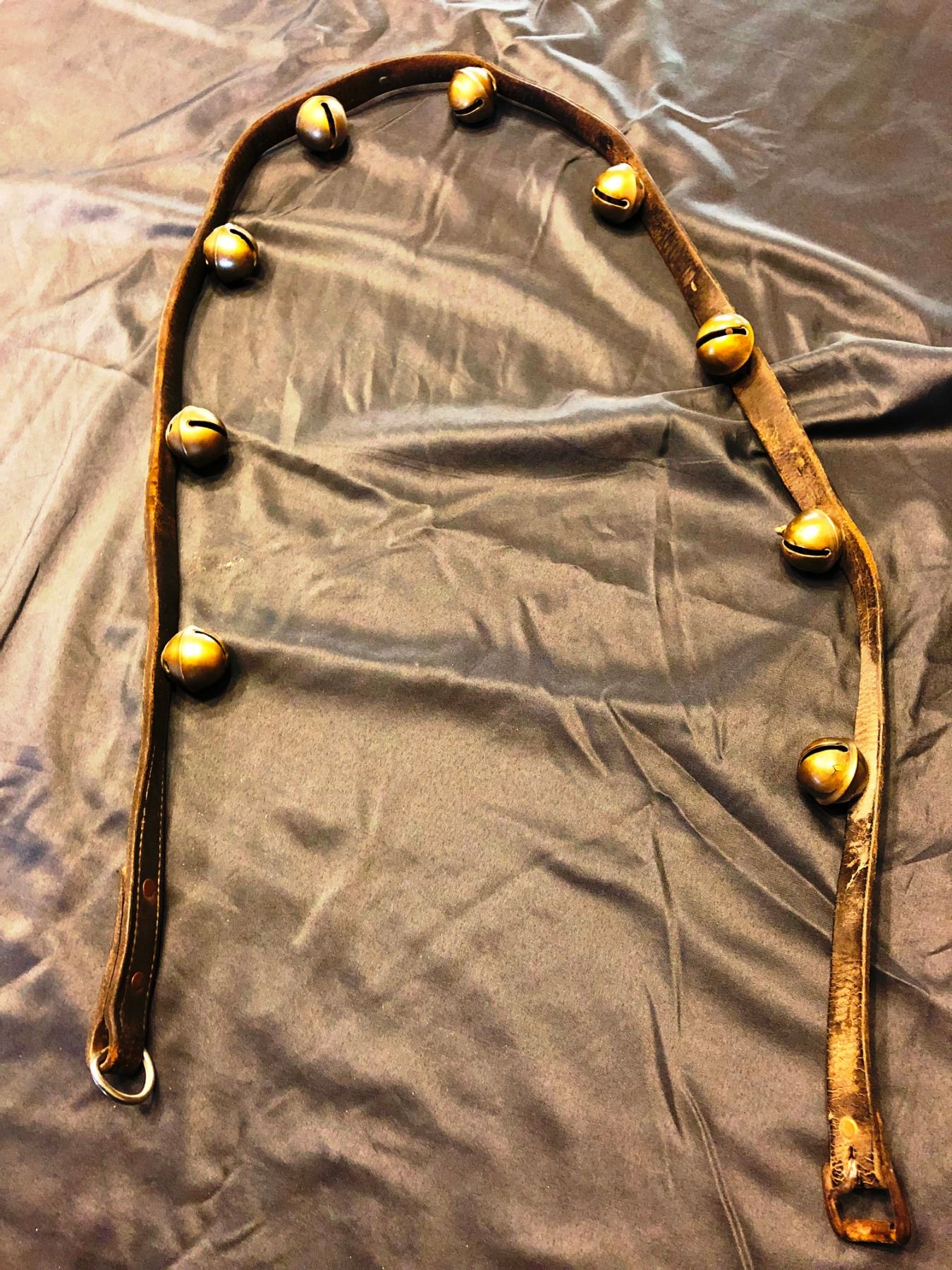 Copper horse and sleigh bells